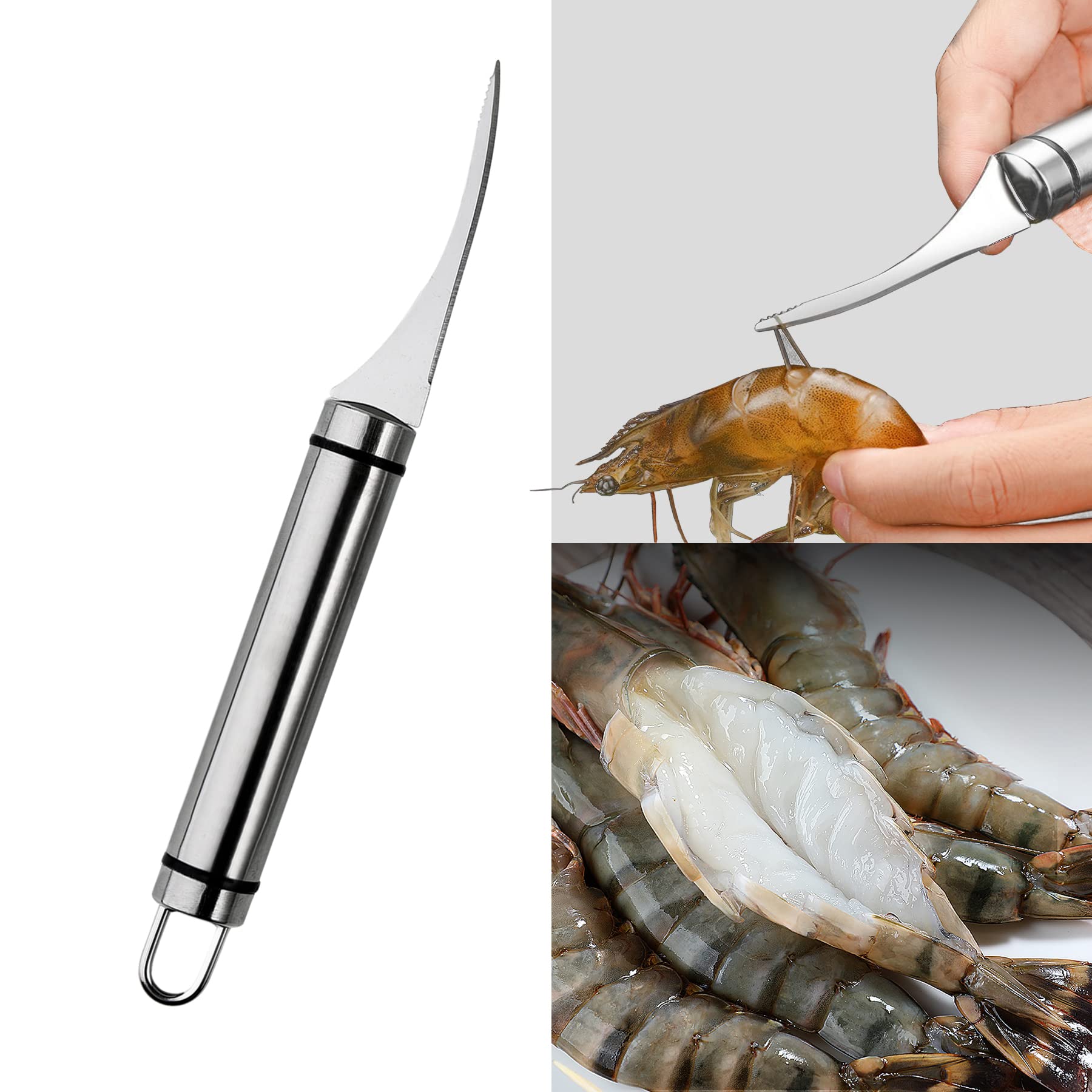 BROYEUR Shrimp Deveiner Tool and Shrimp Peeler Setr, 2 Pcs Shrimp Knife ShrimpThread Knife Shrimp Deveining Tool,Toad Fish Shrimp Cleaner Peels Prawn Outer Shell Deveins.
