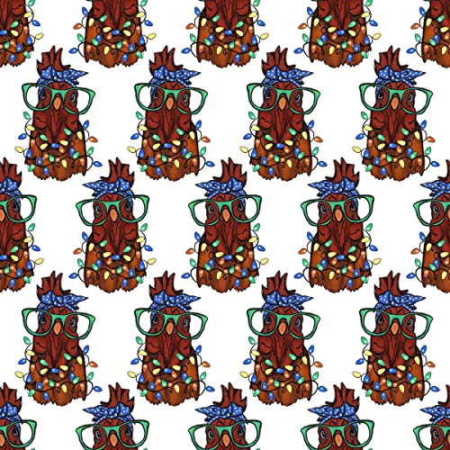Funny Quirky Mama Chicken Gift Wrap Country X-mas Thick Christmas Wrapping Paper (6 foot x 30 inch roll)