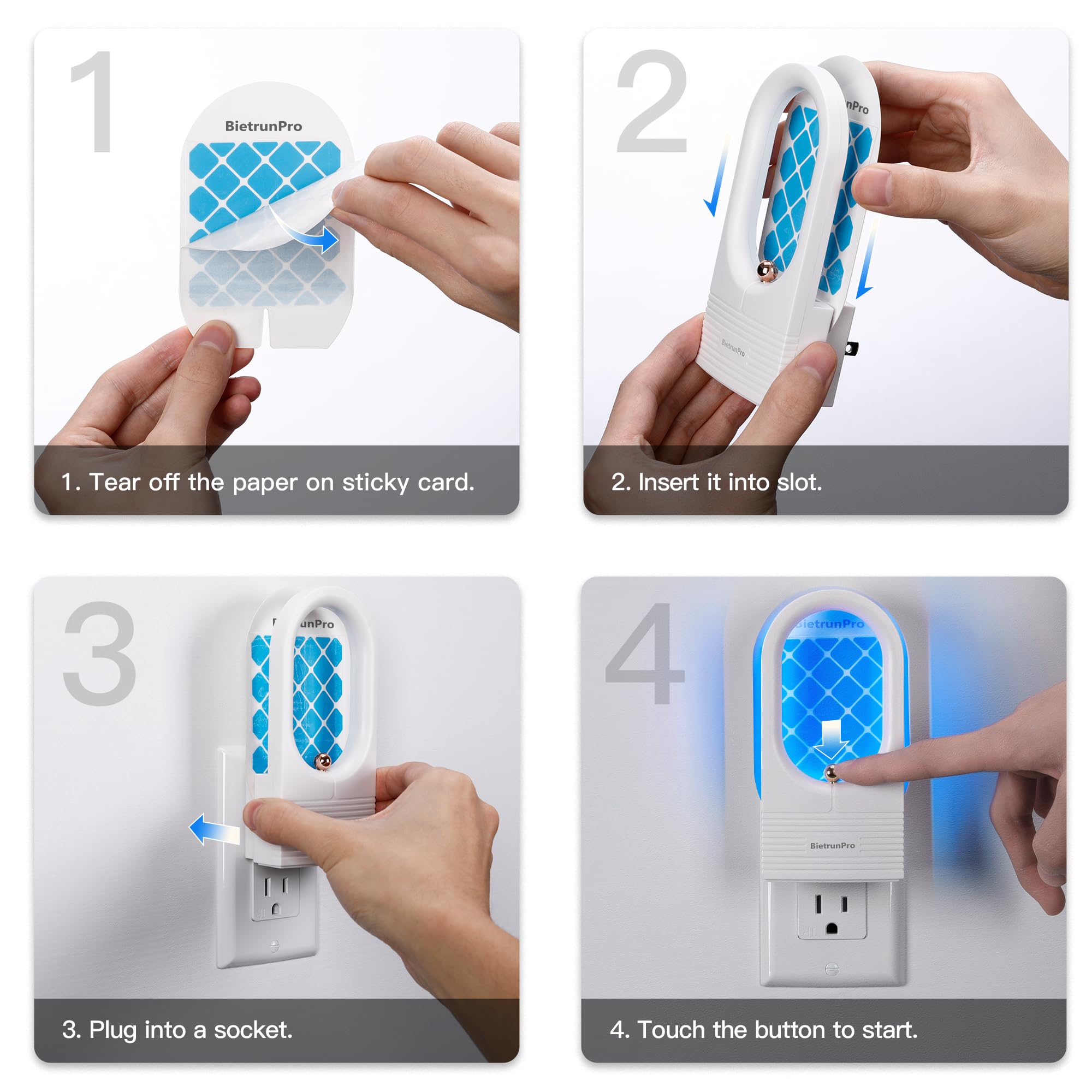 Fruit Fly Traps/Gnat Traps for Indoors, UV&Blue Light Plug-in Gnats Killer Bug Trap, NAT Killer, Flying Insect Catcher Trap for Fruit Flies, Moths, Mosquitoes, Fungus, Get Rid of Gnat Infestation