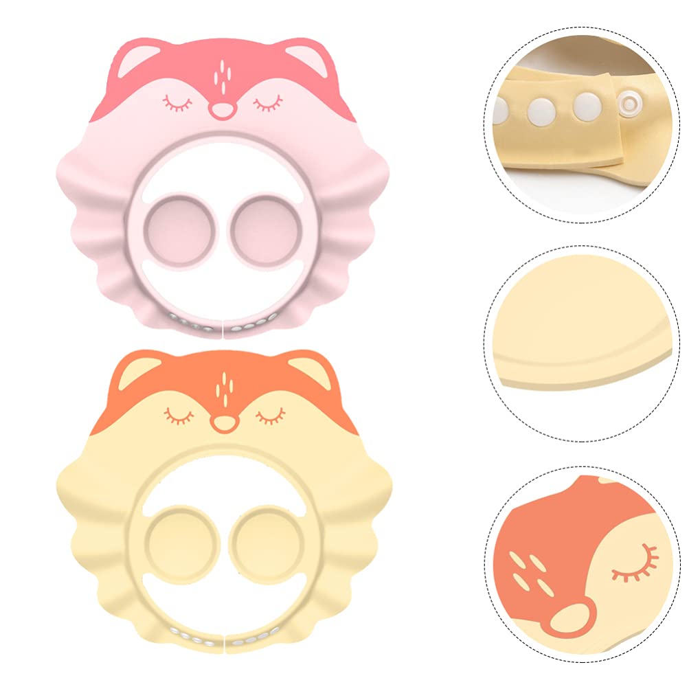 FOMIYES Infant Shower Cap 2pcs Children's Ear Protection Shower Cap Shampoo Cap Visor Water Shower Visor Bathing Shower Caps Kids Wash Hair Cap Baby Mouthwash Cup Take a Bath Eva