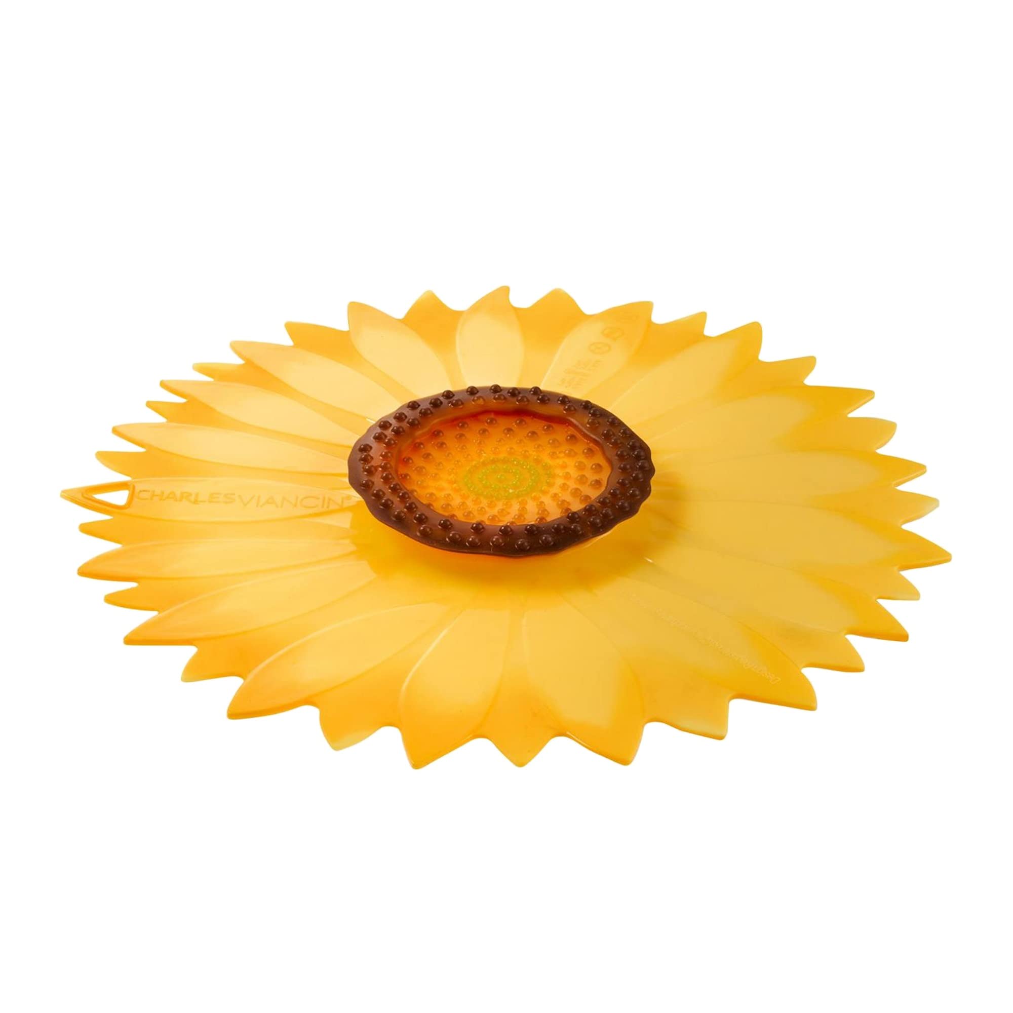 Charles Viancin - Sunflower Lid Gift-Box - Set of 4 Silicone Lids for Food Storage and Cooking - 11''/28cm + 9''/23cm + 6''/15cm + 4''/10cm - Airtight Seal on Any Smooth Rim Surface