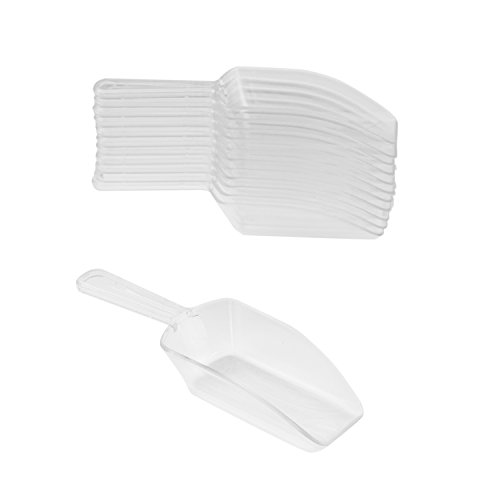 Super Z Outlet 5.5" Mini Acrylic Plastic Kitchen Scoops for Weddings, Candy Dessert Buffet, Ice Cream, Protein Powders, Coffee, Tea (Clear)