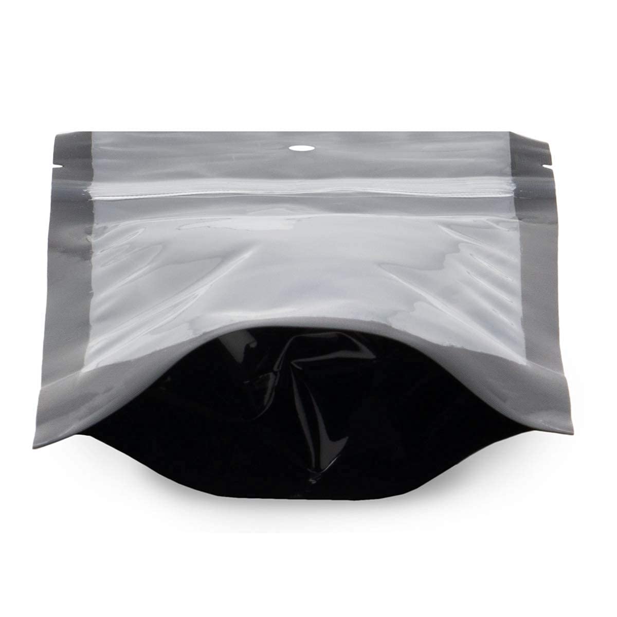 Clear/Black Stand Up Pouch 5"x8.5"x3" , Pack of 100