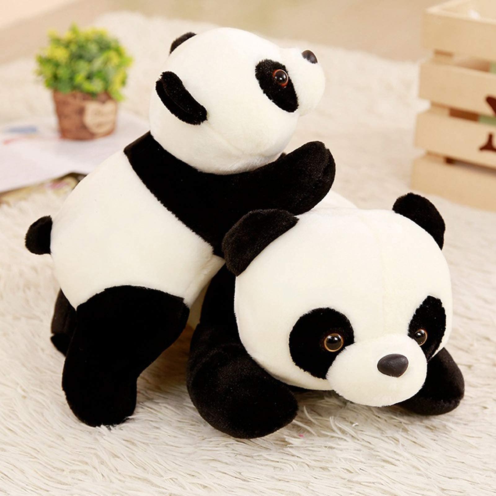 WjcnPac-Man 19.7''Panda Stuffed Plush Toy,Cute Panda Plush Pillow,Plush Pillow Toy Gifts for Kids Bedding Sleeping Boys Girls Birthday Easter Christmas Bedtime Gift