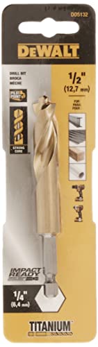 DEWALT Drill Bit, Impact Ready, Titanium Nitride Coated, 1/2-Inch (DD5132)