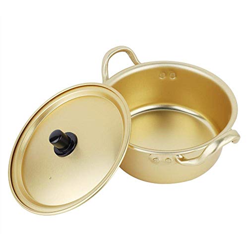 Korean Noodle Ramen Pot Aluminum Pot Korean Yellow Aluminum Stockpot Instant Noodles Pot((16cm))