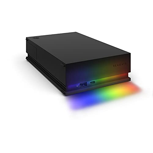 Seagate FireCuda Gaming Hub External Hard Drive HDD 16TB - USB 3.2, Customizable RGB LED lighting, Dual forward-facing USB for Desktop PC with Rescue Services (STKK16000400)