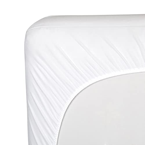 Sealy Waterproof Protection Fitted Toddler and Baby Mini Crib Mattress Pad Cover Protector, Noiseless, Machine Washable and Dryer Friendly, 38" x 24" - White