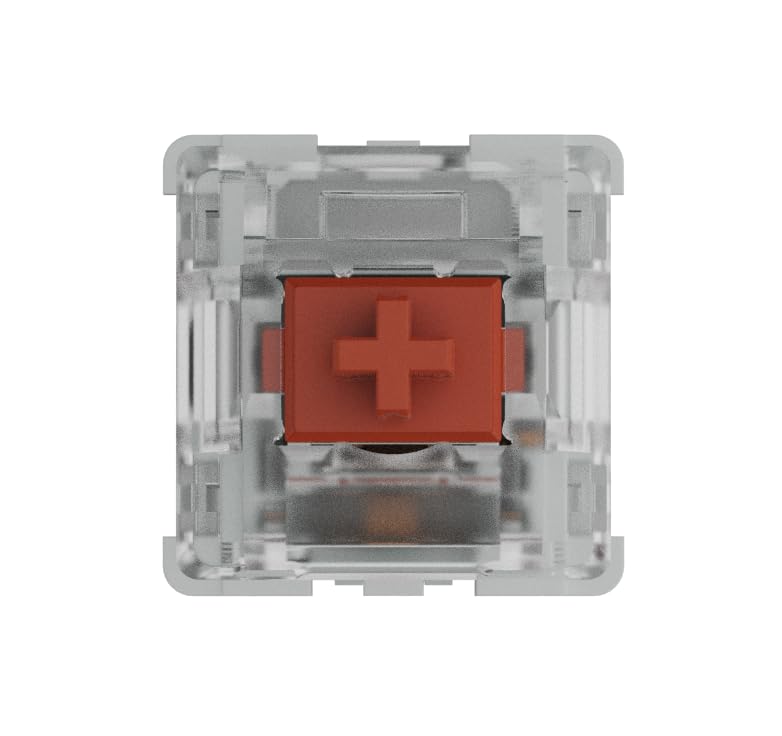 Gateron Linear Switches x Glorious 120 PCS - for Mechanical Keyboards, Gaming and Programming, 3-Pin, Transparent with Red Stem, LED-SMD Compatible