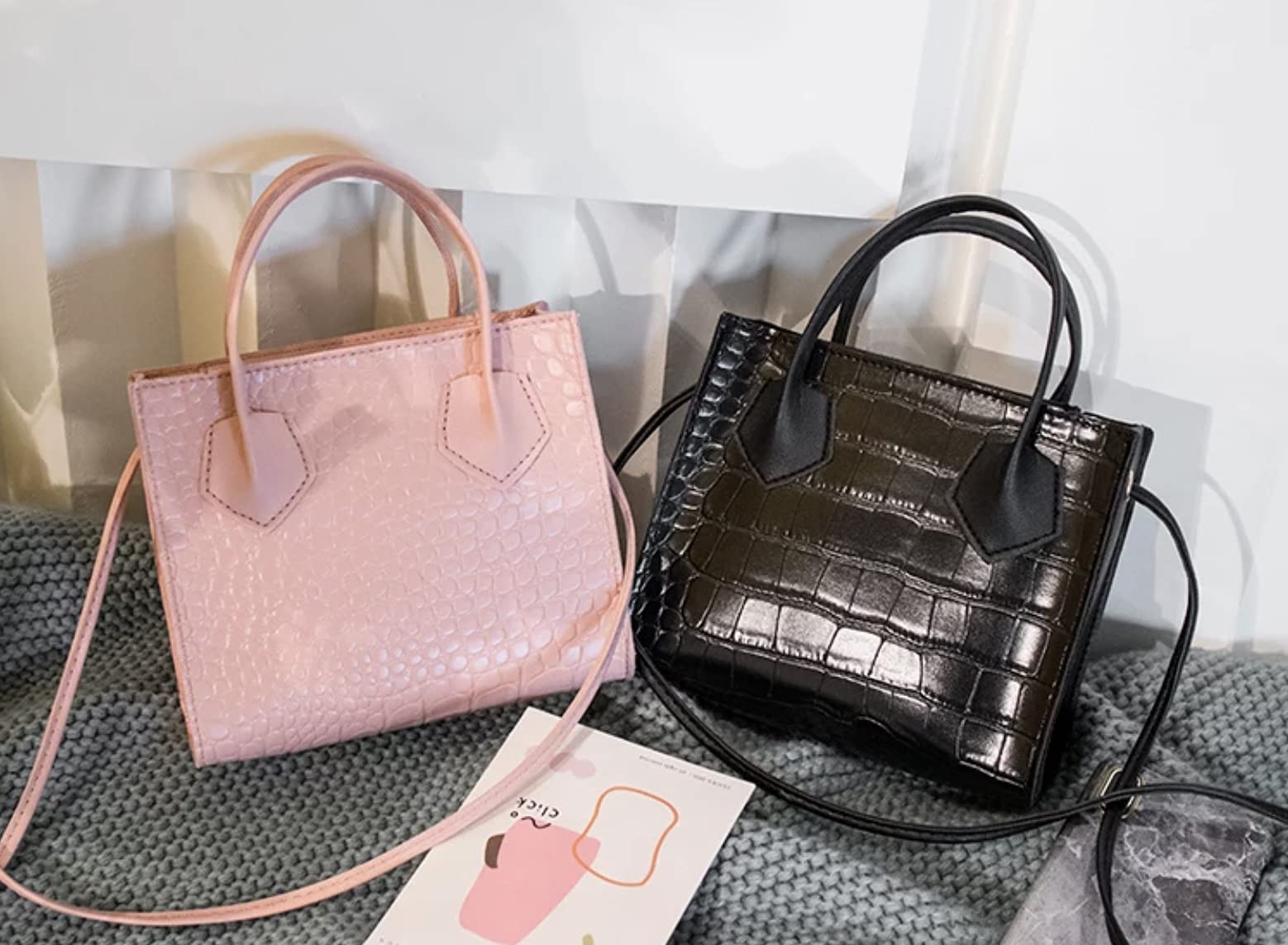 Women Tote Handbag Top Handle Small Mini Handbag for Women/Purses and Handbags for Women Top Handle Purses and Handbags with PU Leather and Adjustable Strap (Pink)