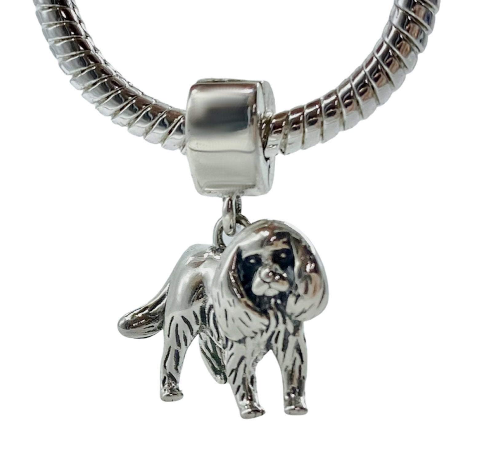 BOLENVI 3D Cocker Spaniel Dog 925 Sterling Silver Dangle Pendant X Charm Bead For Pandora & Similar Charm Bracelets or Necklaces