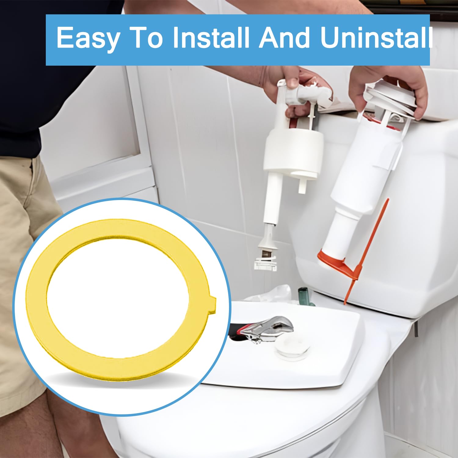 Flush Valve Seal for Kohler, Kohler Toilet Lank Parts, 3 Pack GP1059291 Silicone Replacement for Toilets, Upgraded Canister Flush Valve Kit(Yellow)
