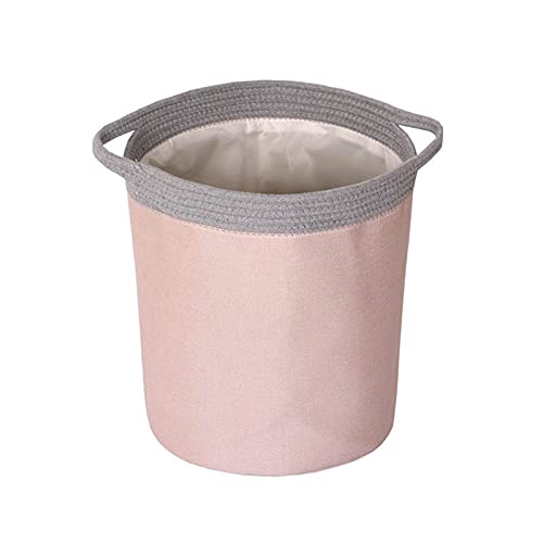 zhangmin Laundry Hamper ,Storage Basket with Handles, Large Kids Toys Storage Box Foldable Sundries Storage Bin Bag Bathroom Dirty Clothes Hamper Organizer Panier 210616 (Color : Pink)