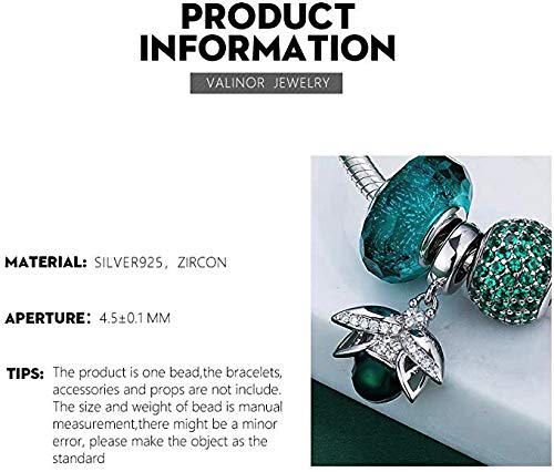BOLENVI Green Ladybug Beetle Swarovski Crystals 925 Sterling Silver Dangle Pendant X Charm Bead For Pandora & Similar Charm Bracelets or Necklaces