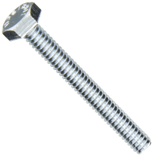 Steel Hex Bolt, Grade 5, Zinc Plated Finish, Hex Head, External Hex Drive, Meets ASME B18.2.1/SAE J429, 2" Length, Fully Threaded, 3/8"-16 Threads (Pack of 50)