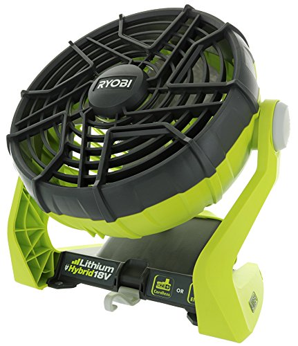 Ryobi P3320 18 Volt Hybrid One+ Battery or AC Powered Adjustable Indoor / Outdoor Shop Fan (Battery and Extension Cord Not Included / Fan Only)