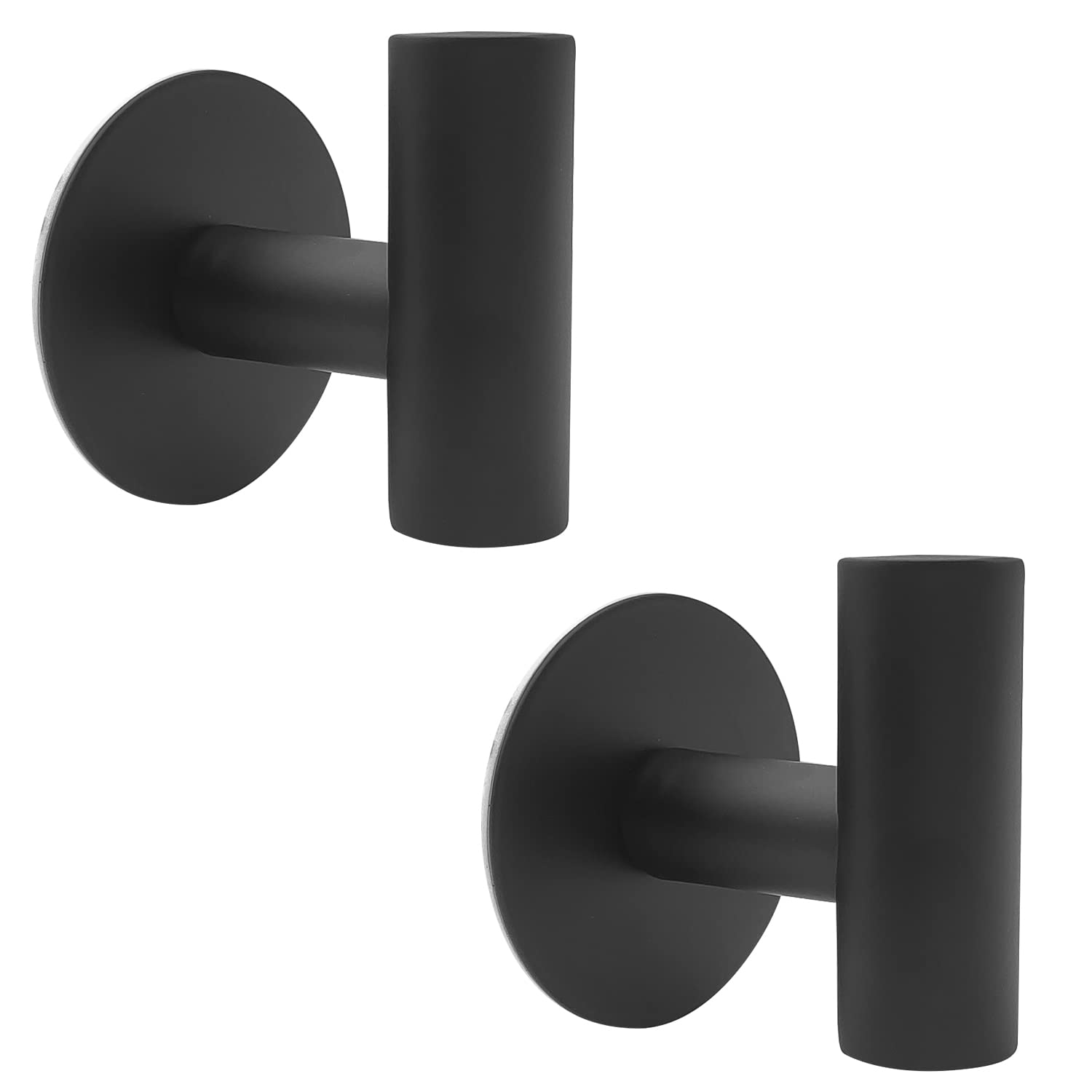 Dohia Adhesive Towel Hooks Matte Black Heavy Duty Sticky Towel Hooks Stainless Steel Waterproof Shower Hooks D1-2307-ZXZZYMG