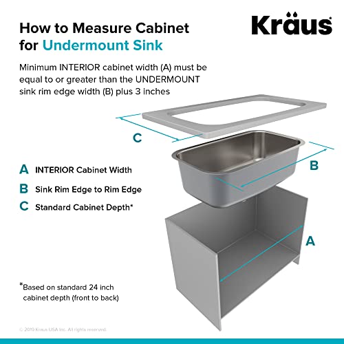 KRAUS KEU-14WHITE Pintura 16 Gauge Undermount Single Bowl Enameled Stainless Steel Kitchen Sink, 31 1/2-inch, White