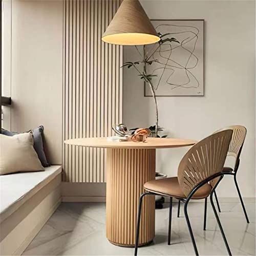 NIUYAO Round Solid Wood Dining Table Natural, 39.5" W Circular Tabletop for Dining Room Kitchen Leisure Coffee Table