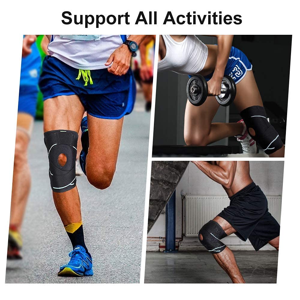 BERTER Knee Brace Support for Relieves Meniscus Tear Knee Pain ACL MCL Arthritis, Men Women Open Patella Knee Pad for Running Basketball