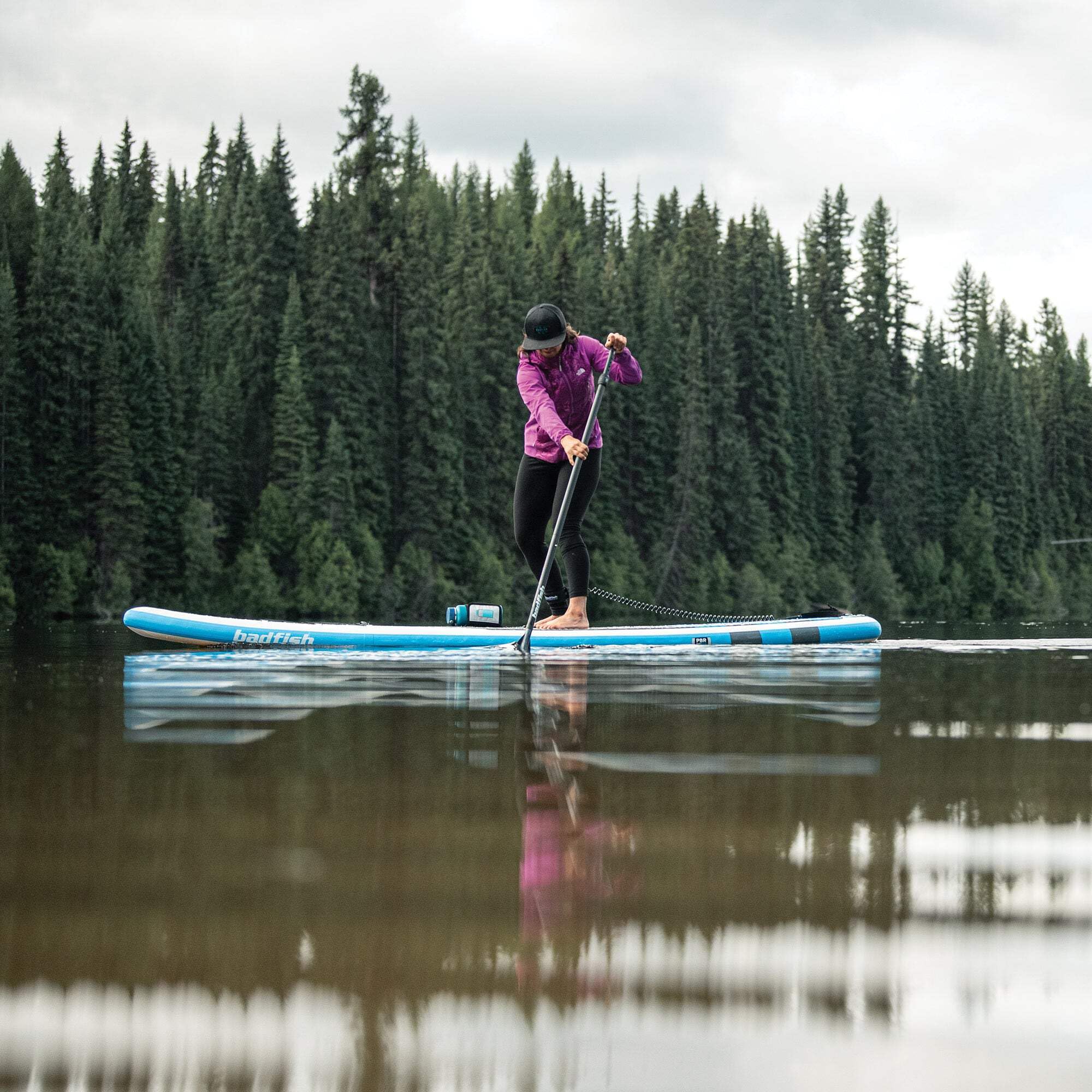 Badfish Monarch Inflatable Stand Up Paddle Board | SUP w/Paddle, Backpack Travel Bag, Pump, Fixed Fins, & Coiled Leash