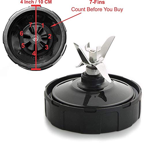 NLSD Replacement Parts Blender Blade Assembly Fits Nutri Ninja Auto-iQ BL480-30 BL482 BL681A-30 BL682 BL640 (7 Fins)