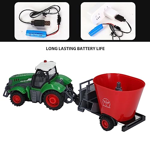 Kids RC Tractor Toy, Remote Control Farm Truck Impact Resistant 4 Channel Operation for Indoor Outdoor