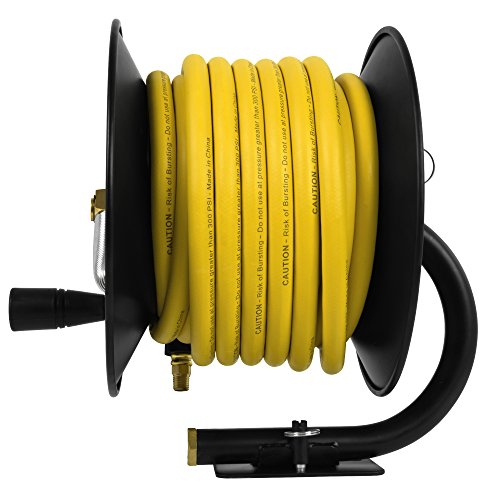 DEWALT DXCM024-0348 3/8" x 50' Manual Hose Reel with Rubber Hose , Yellow