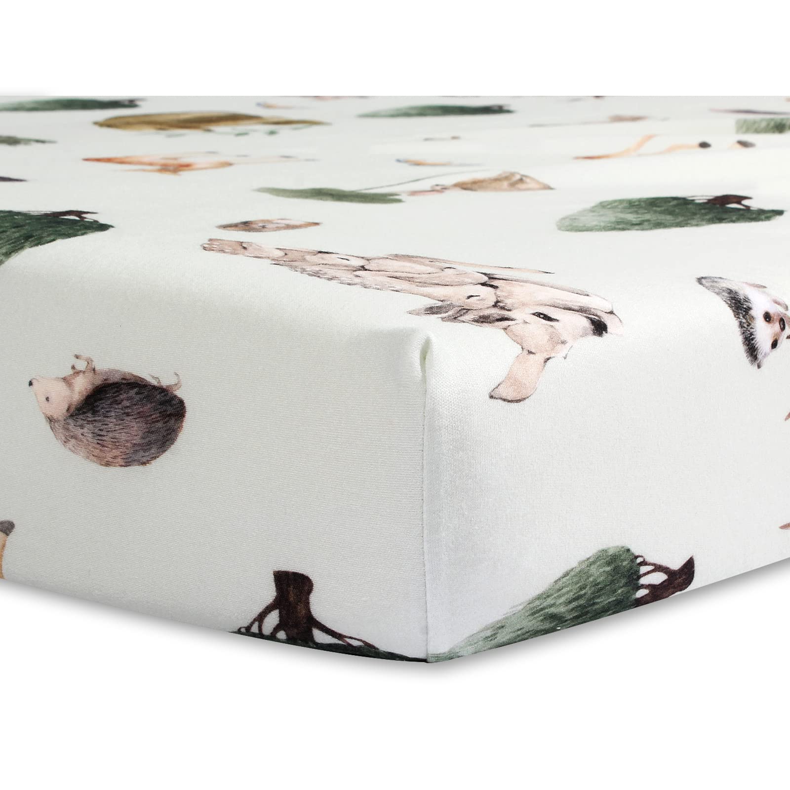 Hello Pawa! Standard Size Baby Mini Crib Sheets Animal Pattern Soft 100 Percent Cotton Fitted - Comfortable and Cozy Pack n Play Sheets for Girls, New Born Babies and Toddlers