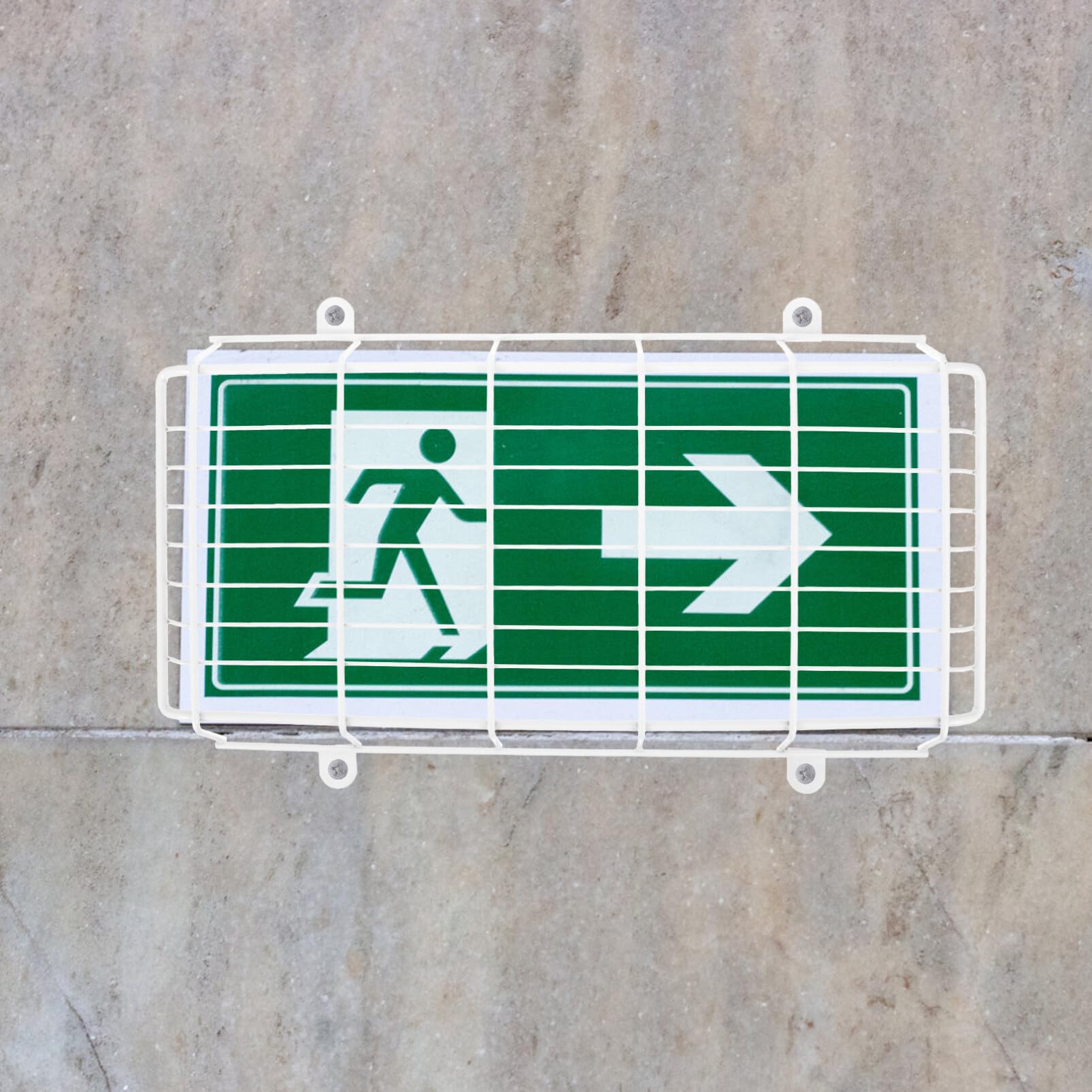 Gadpiparty Wire Guard for Exit Sign Emergency Light Metal Wire Guard Damage Stopper Exit Sign Damage Cage Wall Mounted Emergency Signal Protective Covers