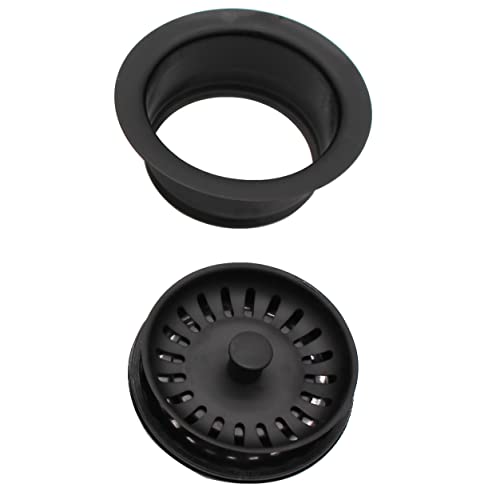 Westbrass CO133-62 8" Touch-Flo Style Pure Cold Water Dispenser Faucet Kit with Filter, 2-Pack Replacement Cartridges, Kitchen Sink Strainer & Disposal Trim Set, Matte Black