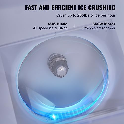 VEVOR Commercial Shaver Crusher 265lbs Per Hour Electric Snow Cone Maker 300W Tabletop Shaved Ice Machine, 265LLBS/H-300W, Blue