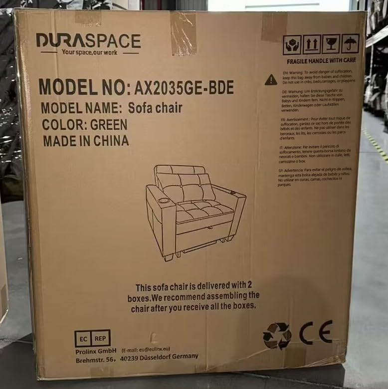 DURASPACE 39 Inch Sleeper Chair 3-in-1 Convertible Chair Bed Pull Out Sleeper Chair Beds Adjustable Single Armchair Sofa Bed with USB Ports, Side Pocket, Cup Holder (Forest Green Linen)