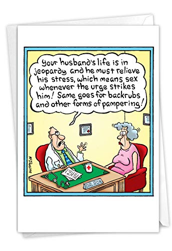 NobleWorks Hilarious Birthday Greeting Card with 5 x 7 Inch Envelope (1 Card) BdayGoing to Die Randy McIlwaine Birthday Cartoon 8547Z
