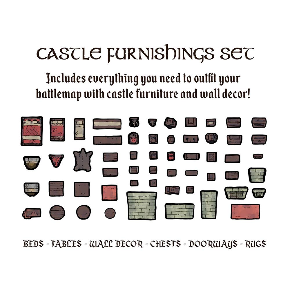 Geek Tank Games Tabletop Tokens: Castle Furnishings Set
