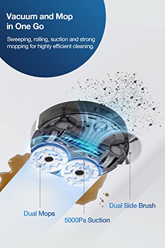 ECOVACS DEEBOT X1 Omni Robot Vacuum and Mop Combo with Self-Emptying, Auto-Wash, Auto-Refill and Auto-Hot Air Drying, 5000Pa Suction, AIVI 3D Obstacle Avoidance, Built-in YIKO Voice Assistant, Black