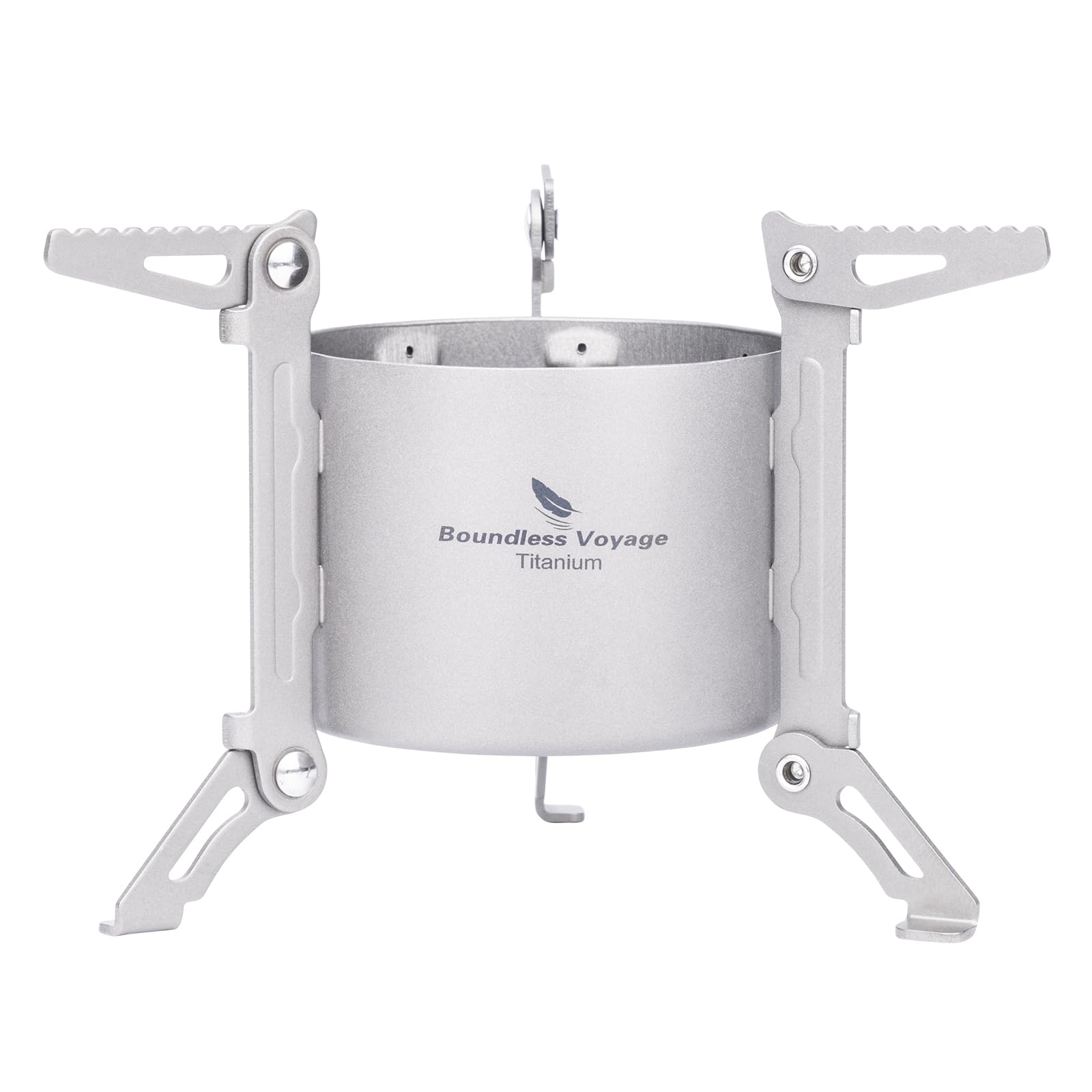 Boundless Voyage Titanium Alcohol Stove Mini Spirit Burner Outdoor Camping Stove with Foldable Stands Brackets Ultralight Portable Backpacking Stove