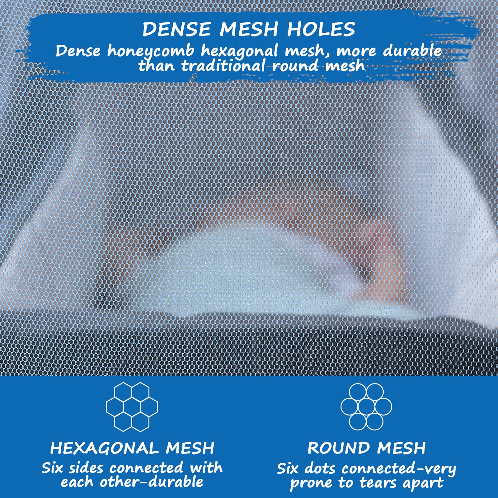 Mosquito Net for Stroller Baby Mosquito Net Perfect Bug Net for Strollers, Bassinets, Cradles, Playards, Pack N Plays and Portable Mini Crib, Baby Insect Netting, Blue