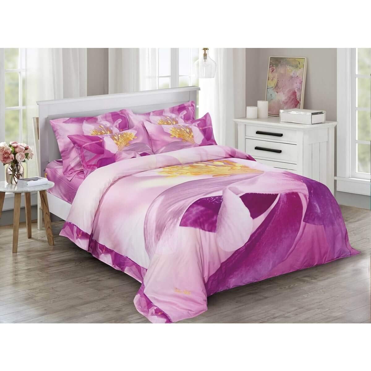 Dolce Mela DM703K Duvet Cover Set, King, Puple