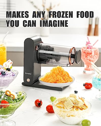 Shaved Ice Machine Electric - Rechargeable Snow Cone Maker, Frozen Dessert Machine Makes Soft Smoothies, Slushie (Dark Grey)