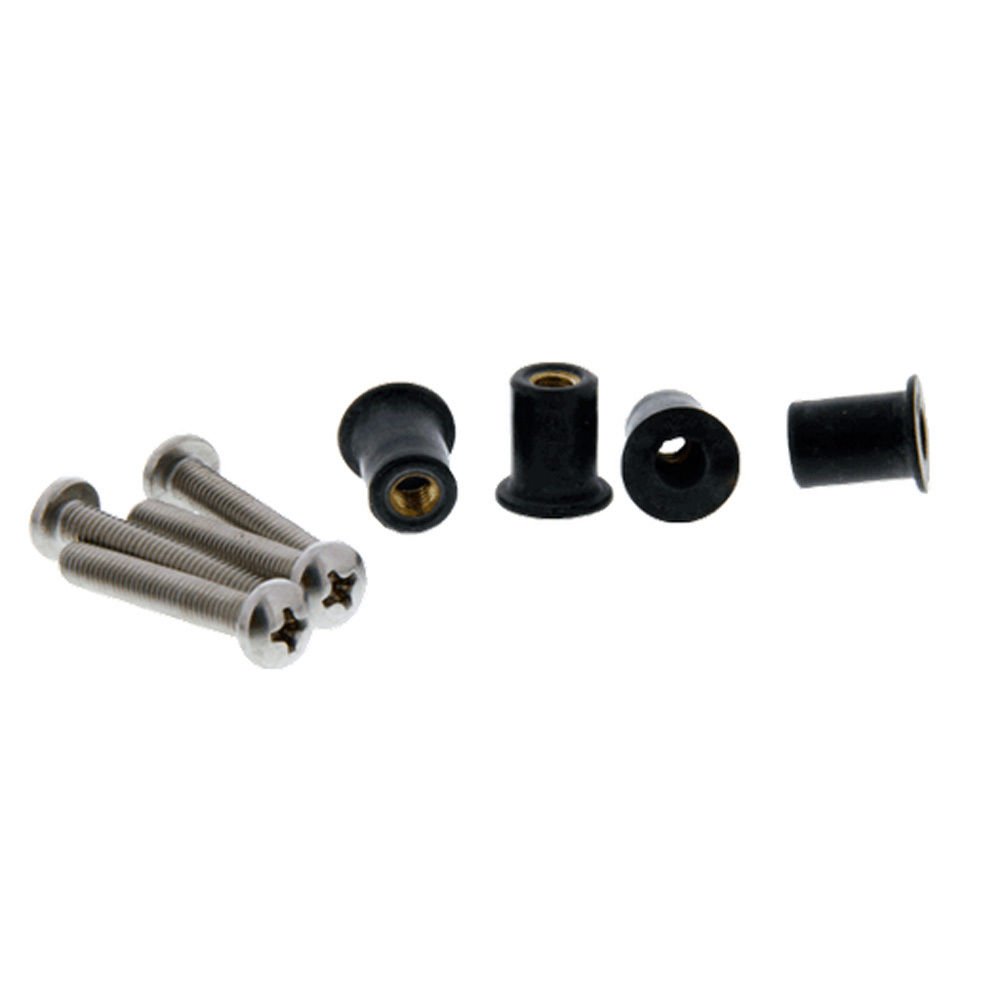 Bike Boltz Scotty Style Wellnuts 4 Pack Boat, Kayak, and Canoe Marine Hardware Fasteners (Black)