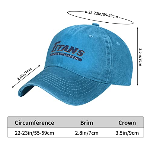 Cal State Fullerton Titans Classic Cowboy Hat Adjustable Baseball Cap Unisex Casual Sports Hat Blue