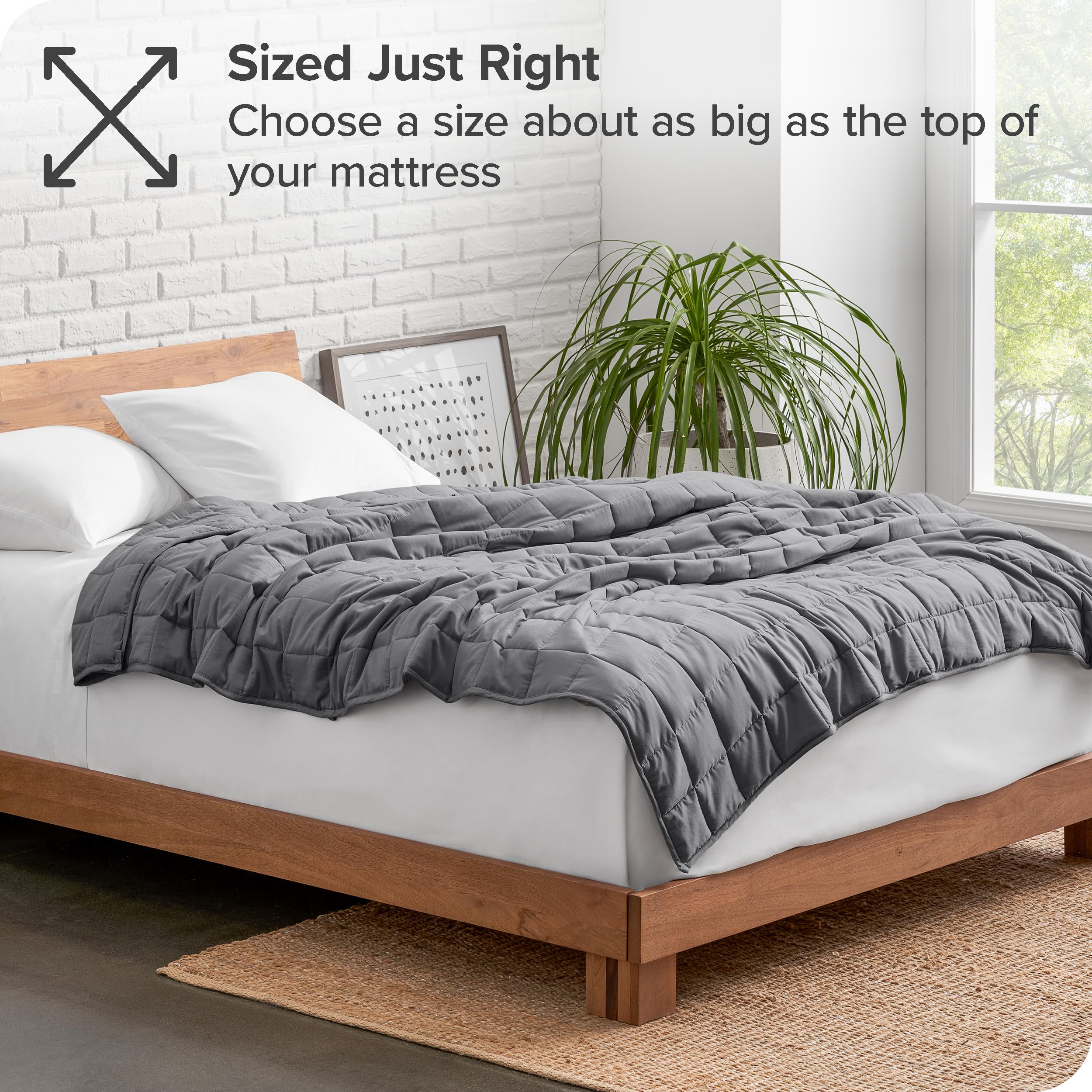 Bare Home Weighted Blanket King Size 30lb (80" x 87") for Adults - All-Natural 100% Cotton - Premium Heavy Blanket Nontoxic Glass Beads (Grey, 80"x87")