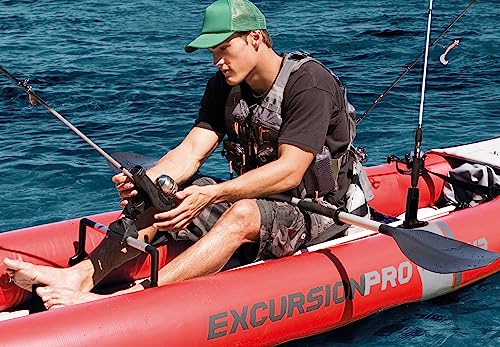 INTEX 68309EP Excursion Pro K2 Inflatable Kayak Set: Includes Deluxe 86in Aluminum Oars and High-Output Pump – SuperTough PVC – Adjustable Bucket Seat – 2-Person – 400lb Weight Capacity