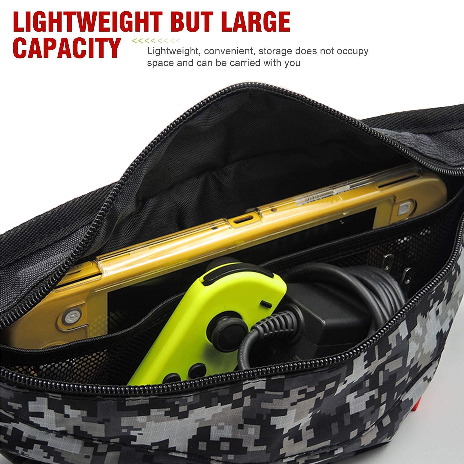 LYCEBELL Travel Bag for Nintendo Switch / Switch OLED, Switch Bag for Dock Console, Joy-Con, Phone and Switch Accessories, Sling Crossbody Switch Backpack for Men, Adults(only bag)
