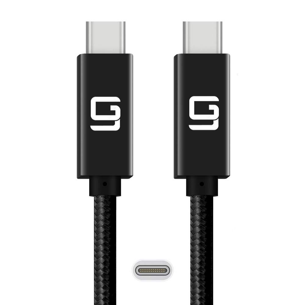 GodSpin USB C to USB C Cable (10Gbps) SuperSpeed [Certified] USB Type-C to USB Type-C, 100W Power (USB 3.1, 3.2, Thunderbolt 3) Nylon Braided, Dual 4k or Single 5k @60hz Display (10ft/10Gbps)