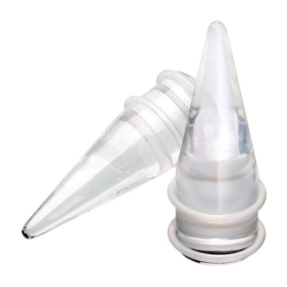 BODY DAZZ Pair of 14G-25mm Short Length Acrylic Ear Stretching Tapers (Clear 7/8" (22MM))
