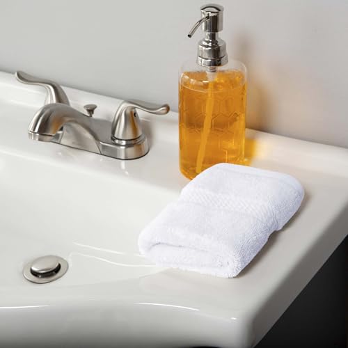 Superior Egyptian Cotton Pile Face Towel/Washcloth Set of 6, Ultra Soft Luxury Towels, Thick Plush Essentials, Absorbent Heavyweight, Guest Bath, Hotel, Spa, Home Bathroom, Shower Basics, White