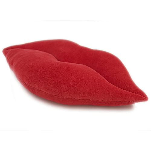 KINGROSE 3D Lip Throw Pillow Decorative Little Pillows Soft Cute Cushion for Sofa Couch Bed Home Decor Girls 11 x 18 Inches Red