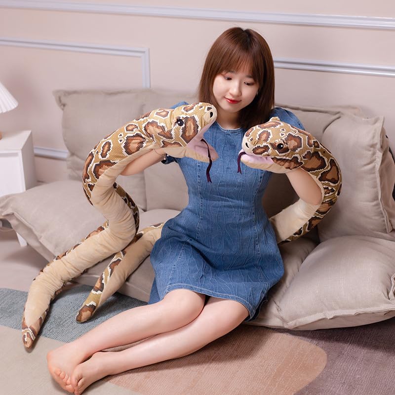 XICHEN DJUNGELSKOG 170 cm Large Plush Toy Cushion boa Constrictor, Glove Doll Snake-Shaped, high-Simulation Burmese Python Cushion